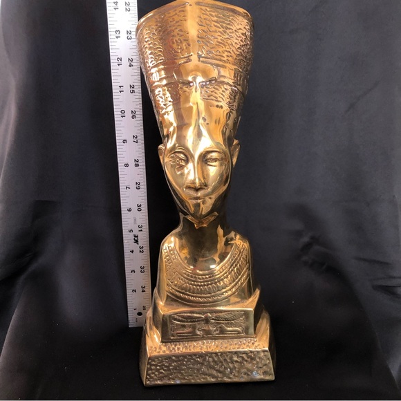 Vintage | Accents | Large 4 Brass Vintage Egyptian Bust Pharaoh Head ...